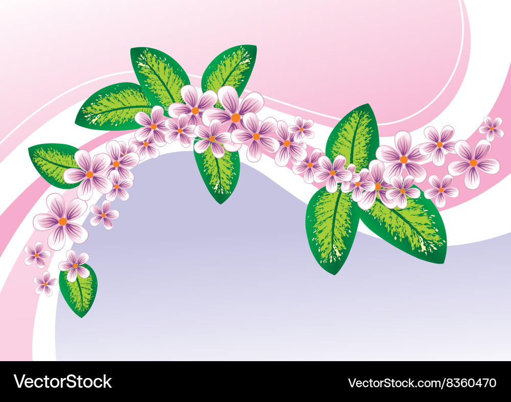 Whimsical pink floral design Royalty Free Vector Image