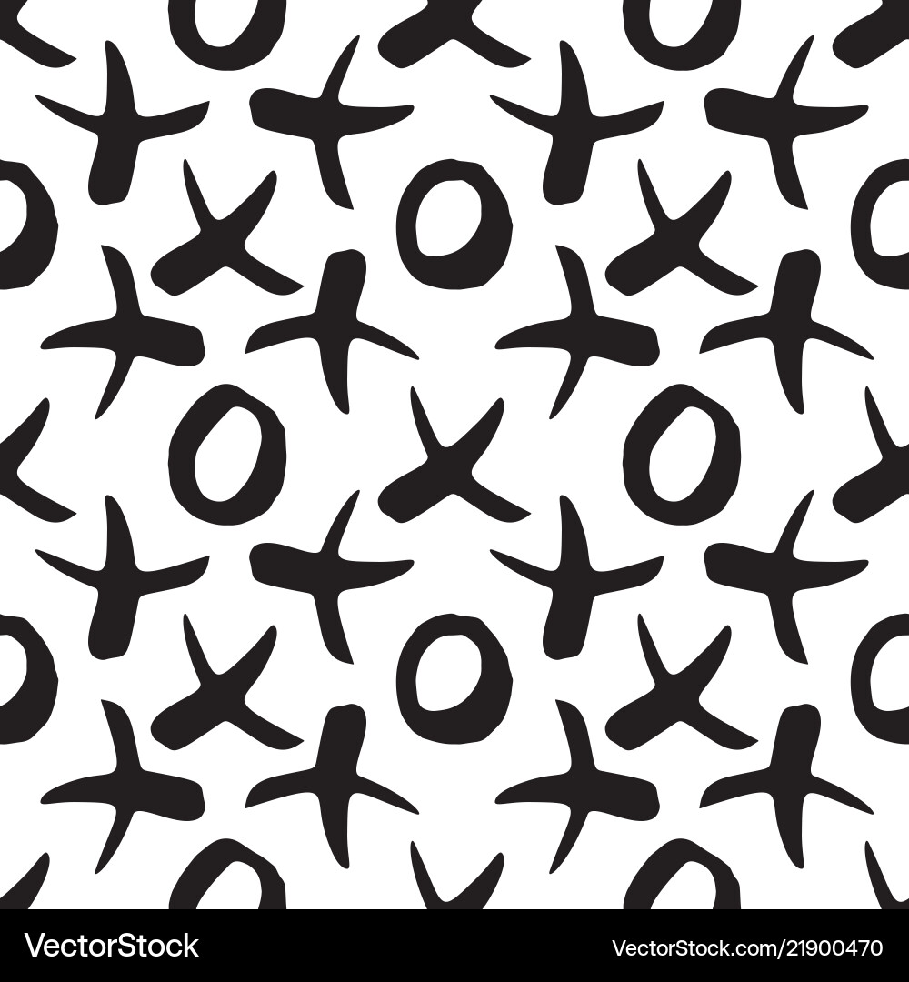X and o or xo symbols seamless pattern Royalty Free Vector