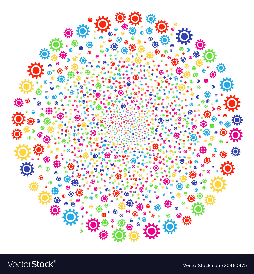 Cog exploding globula Royalty Free Vector Image