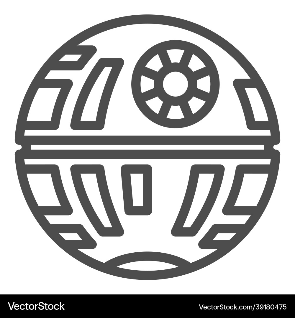 Death star line icon wars concept space Royalty Free Vector