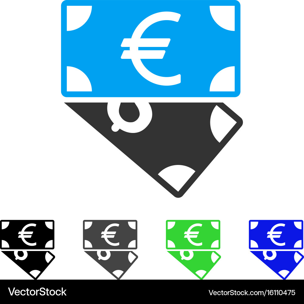 Euro and dollar banknotes flat icon Royalty Free Vector