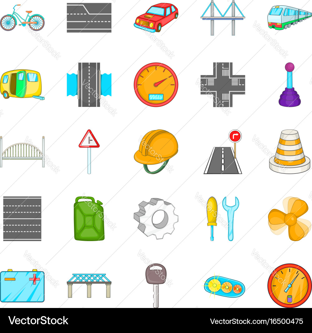 Gateway icons set cartoon style Royalty Free Vector Image