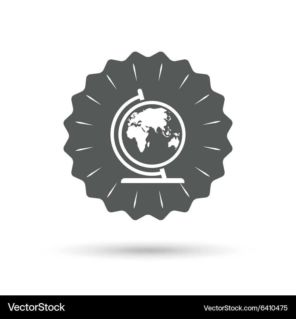 Globe sign icon world map geography symbol Vector Image