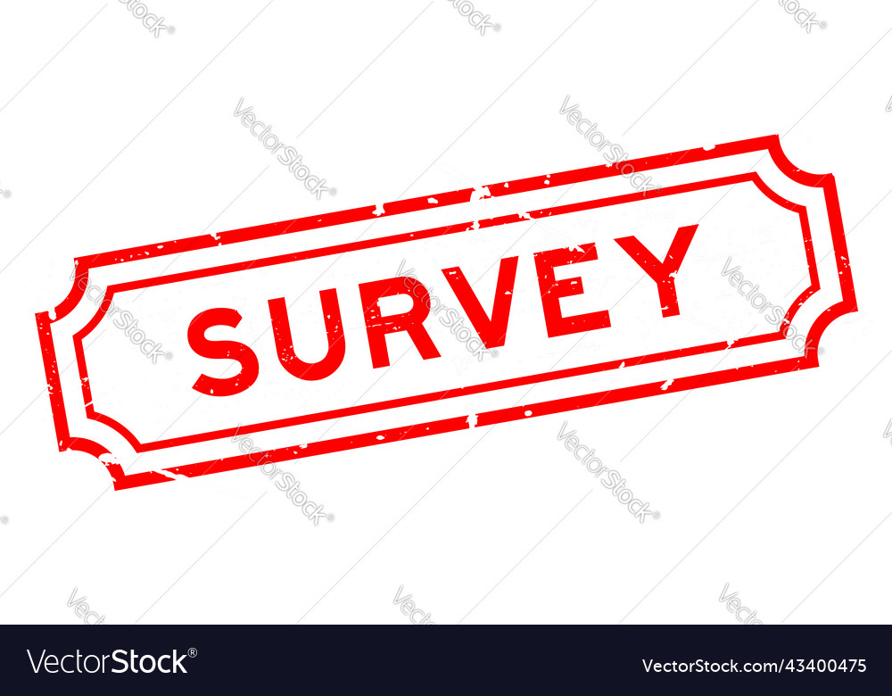 Grunge red survey word rubber seal stamp on white Vector Image