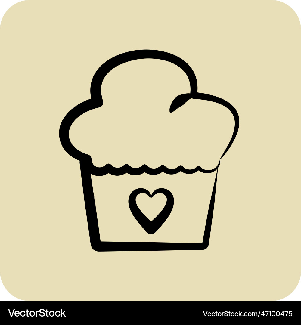 Icon muffin suitable for bakery symbol hand drawn Vector Image