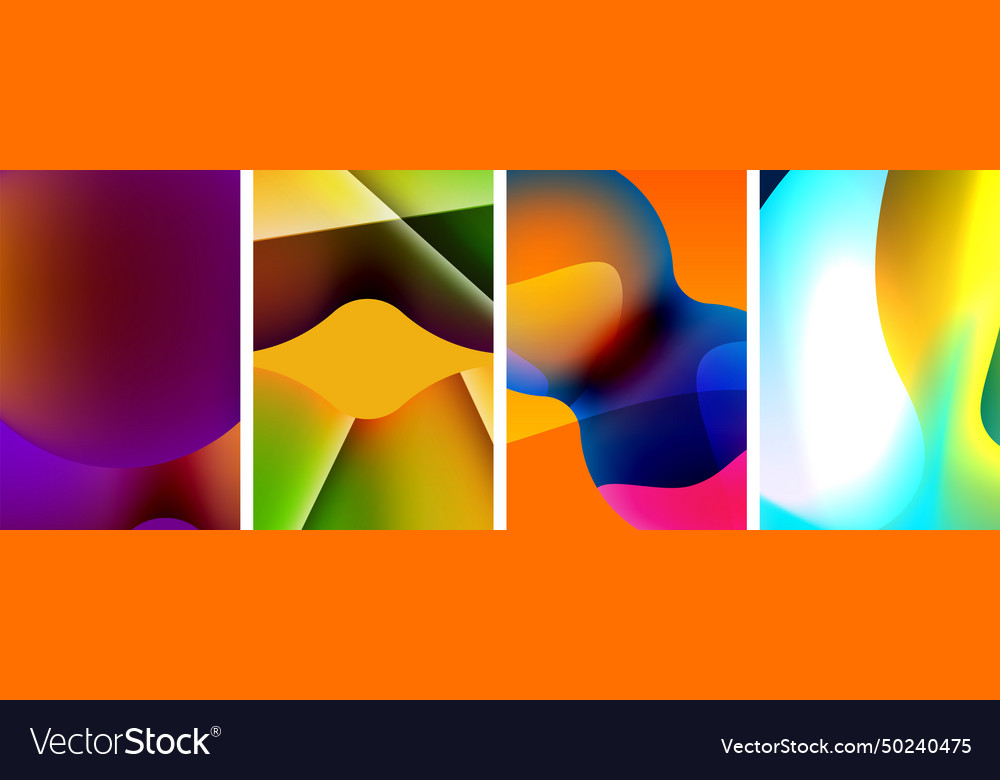 Liquid abstract shapes with gradient colors Vector Image