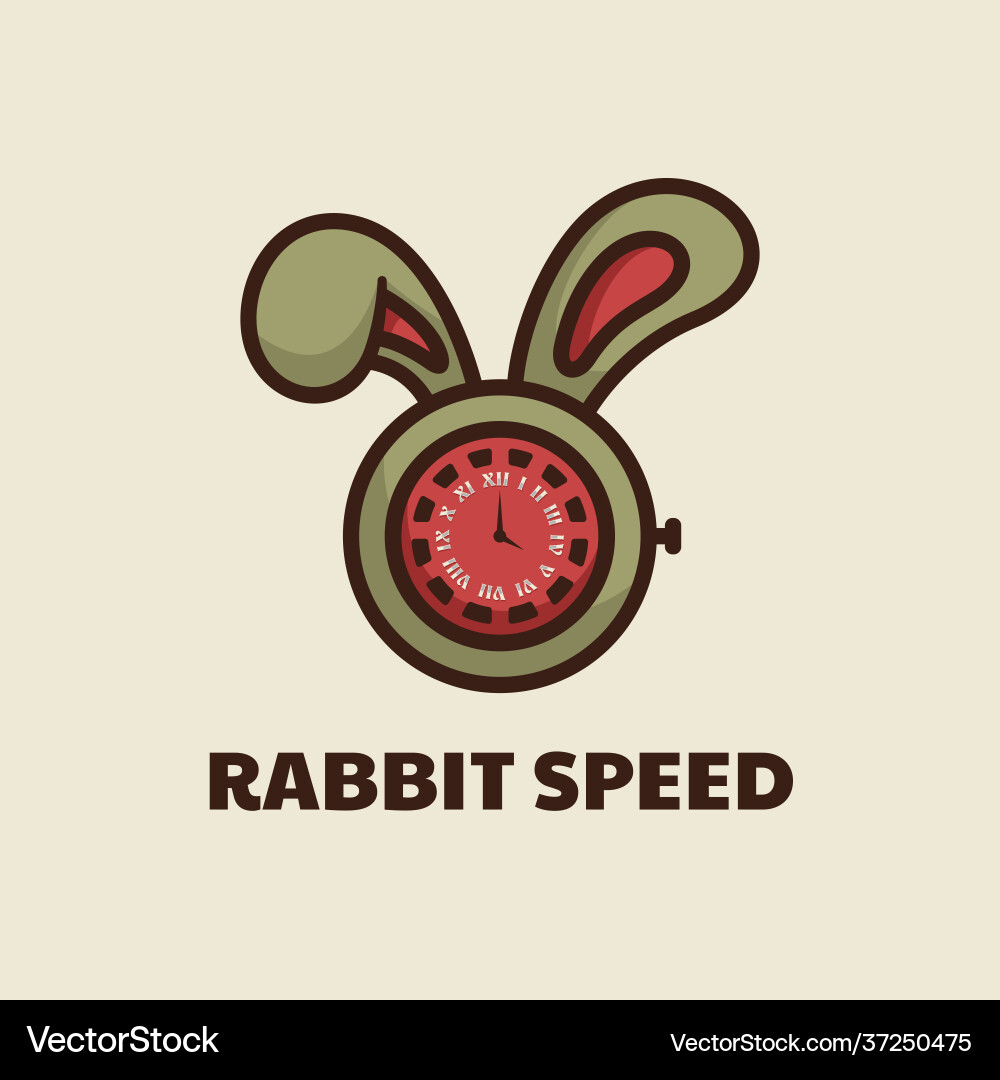 Logo rabbit mascot cartoon style Royalty Free Vector Image