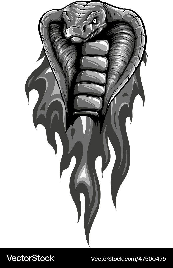 Monochromatic of cobra head Royalty Free Vector Image