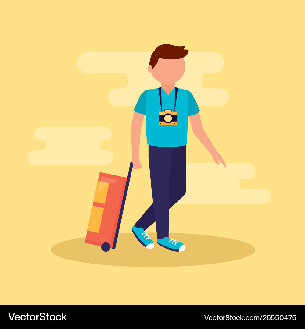 People and travel flat design Royalty Free Vector Image