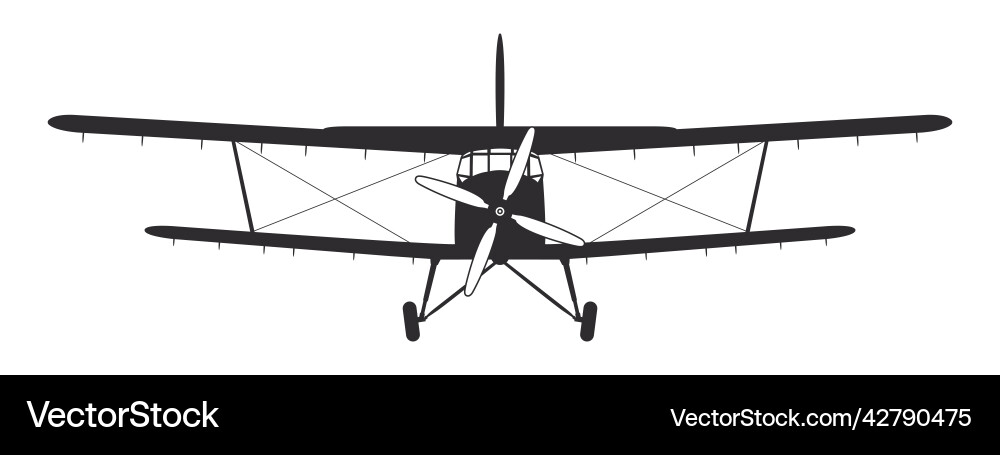 Plane retro propeller airplane airplane Royalty Free Vector