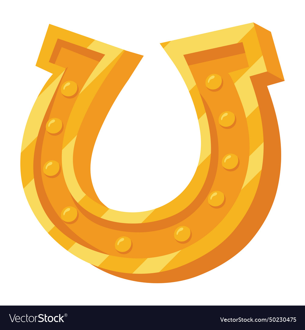 Saint patricks day gold horseshoe Royalty Free Vector Image