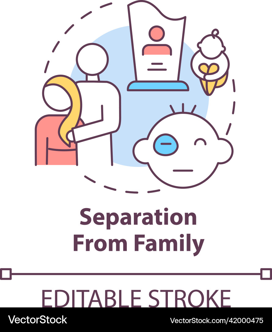 Separation from family concept icon Royalty Free Vector