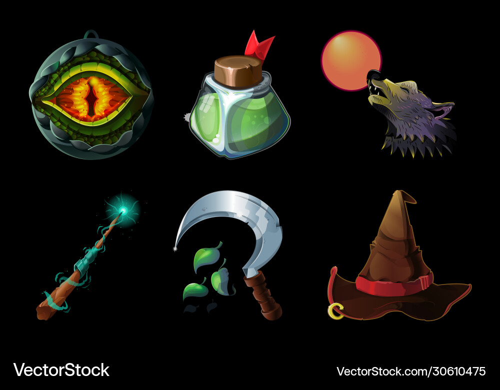 Set collection with realistic game icons Vector Image