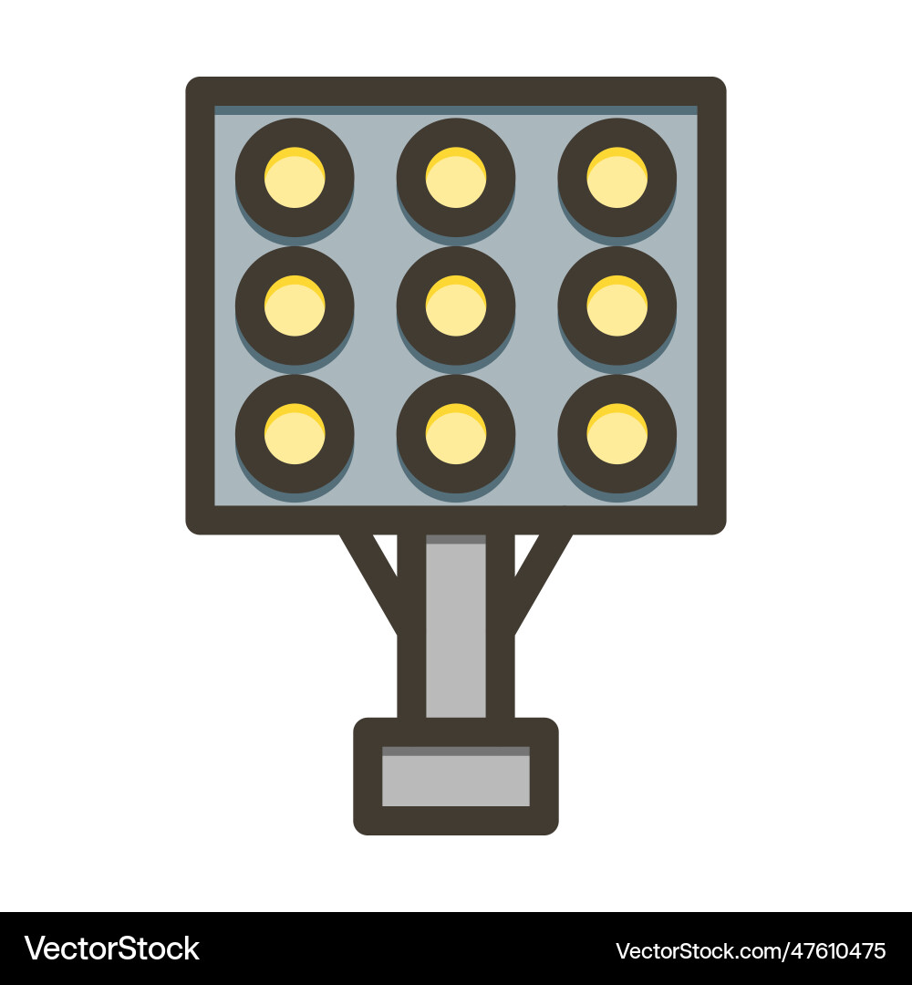 Stadium lights thick line filled colors Royalty Free Vector