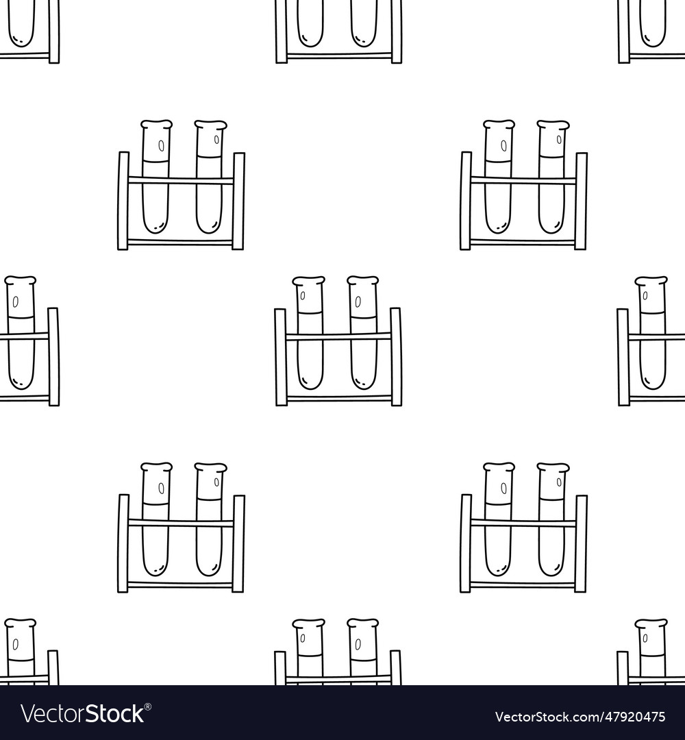 Test tube rack outline pattern Royalty Free Vector Image