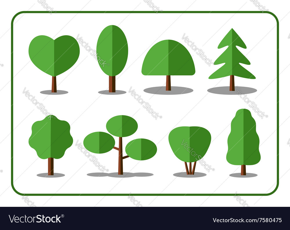 Tree icons set 2 Royalty Free Vector Image - VectorStock