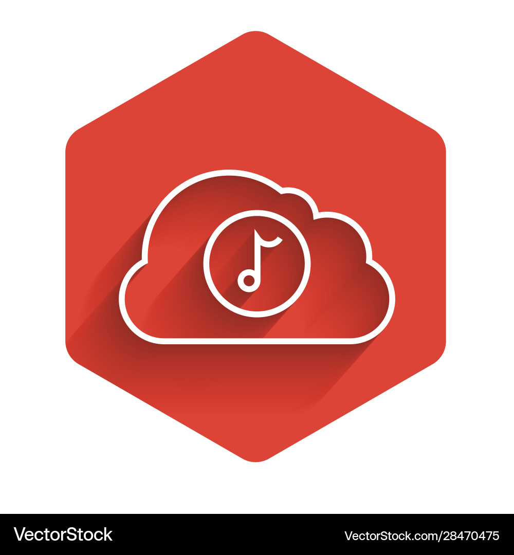White line music streaming service icon isolated Vector Image