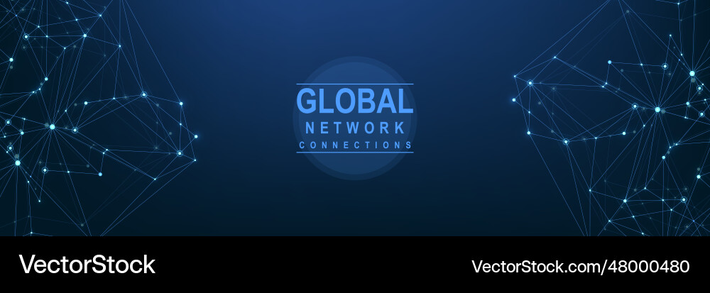 Global Network Connection Concept Big Data Vector Image