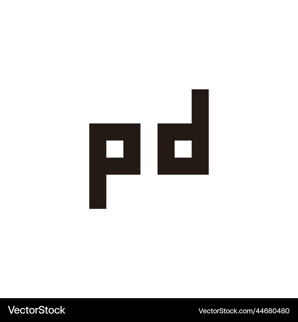 Letter pd square glasses geometric symbol simple Vector Image