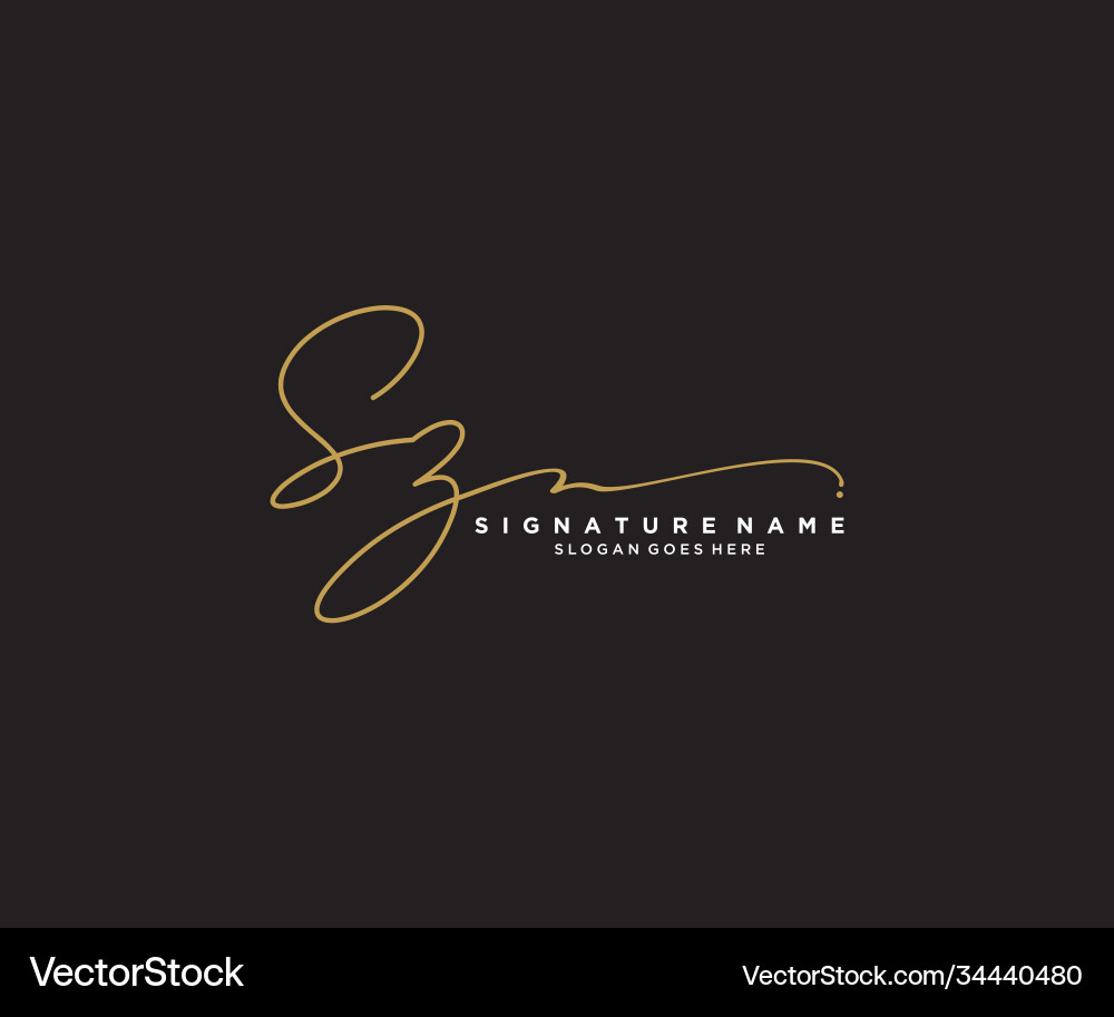 Letter sz signature logo template Royalty Free Vector Image