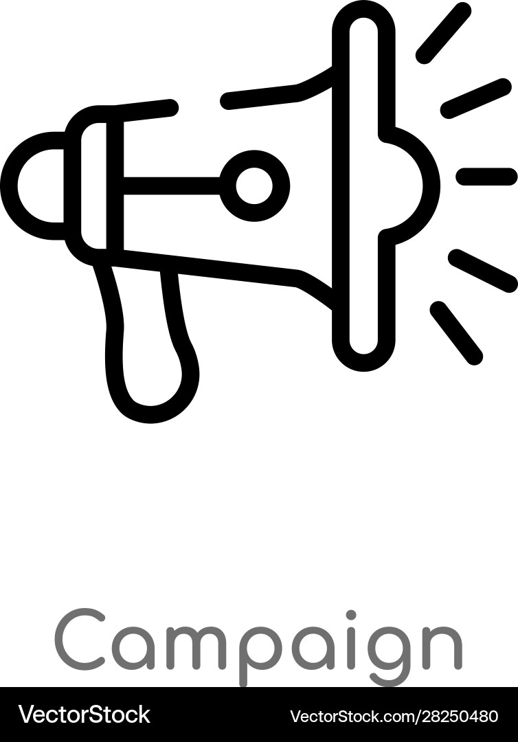 Outline campaign icon isolated black simple line Vector Image