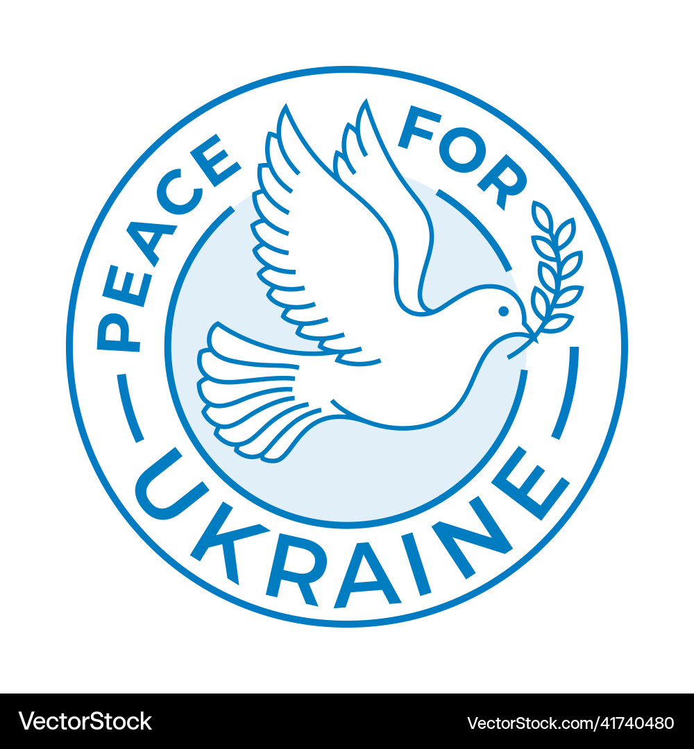 Peace for ukraine dove symbol Royalty Free Vector Image