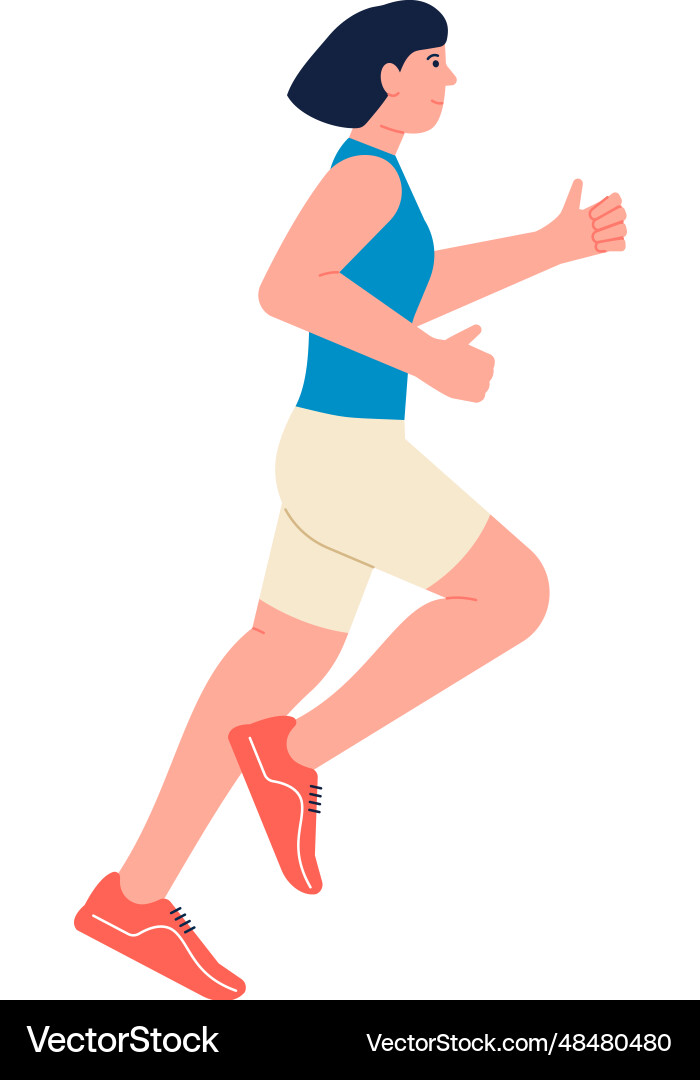 Running woman side view athlete character Vector Image