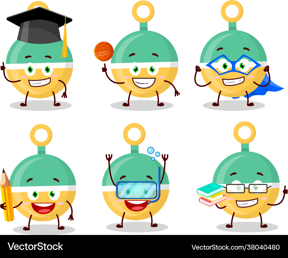 School student rattle cartoon character Royalty Free Vector