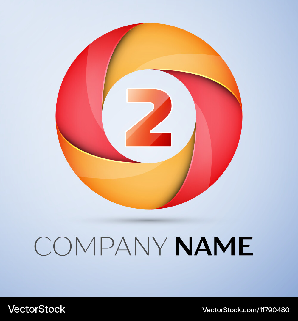 Two number colorful logo in the circle template Vector Image