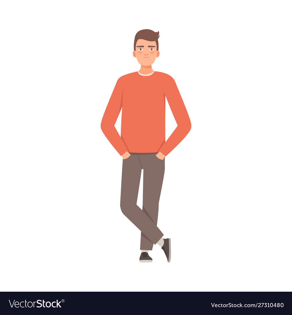 Young guy shows his indifference Royalty Free Vector Image