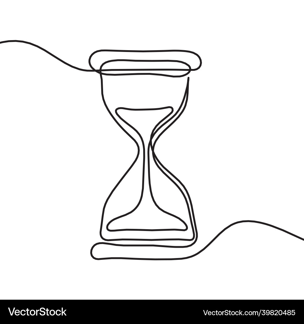 Abstract hourglass as line drawing on white Vector Image