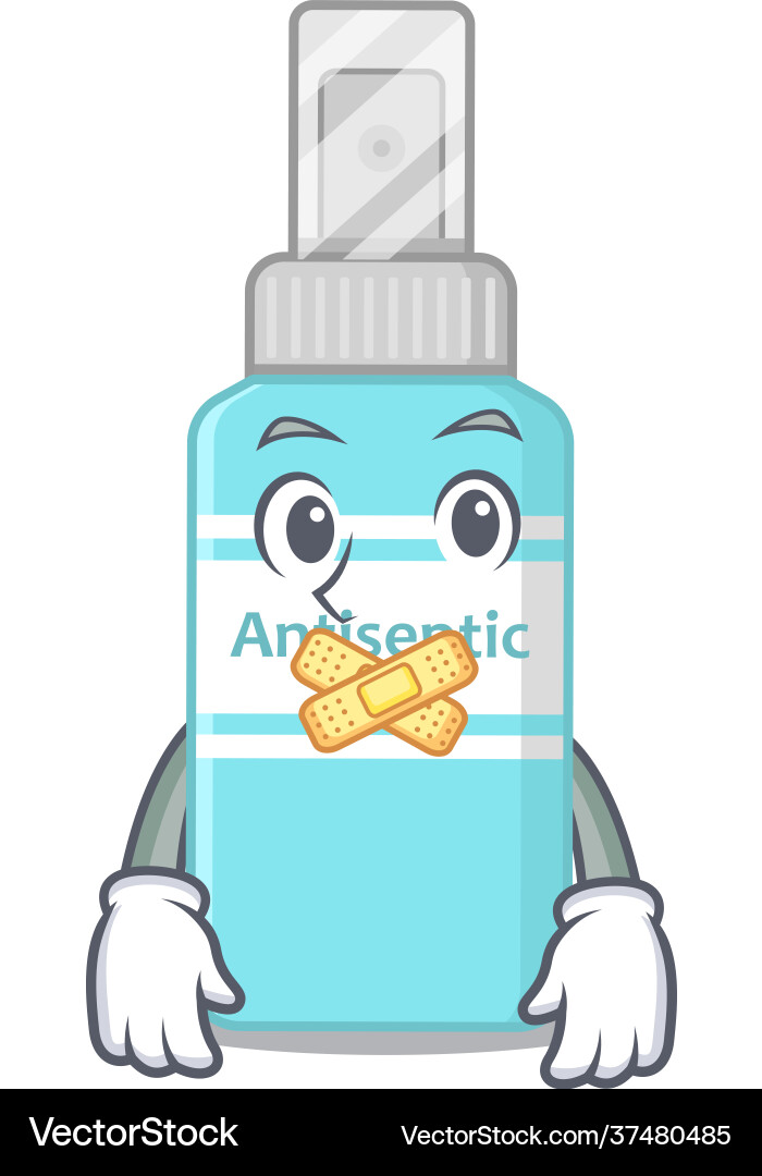Antiseptic cartoon having strange silent face Vector Image