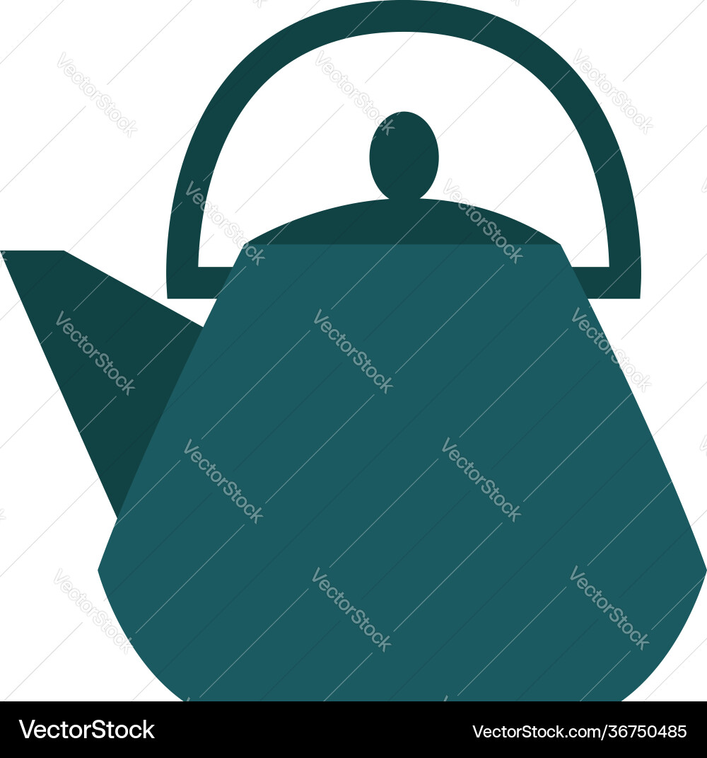 Dark green teapot on a white background Royalty Free Vector