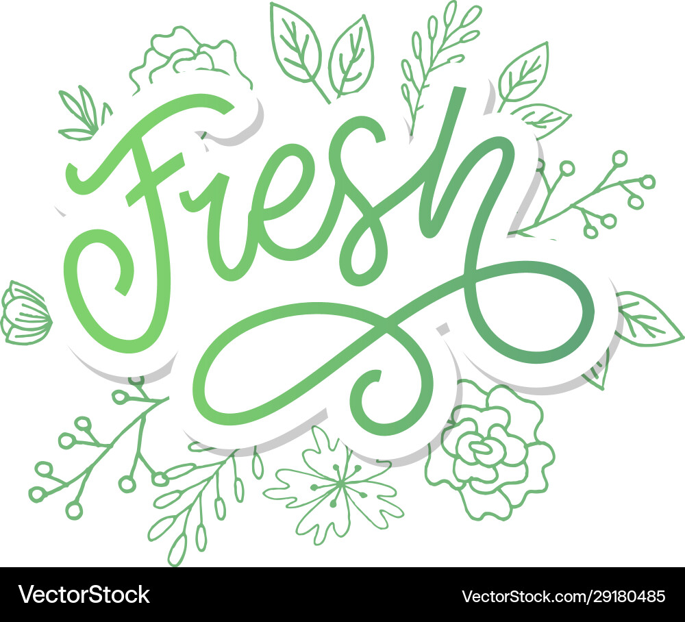 Fresh word hand lettering handmade calligraphy Vector Image