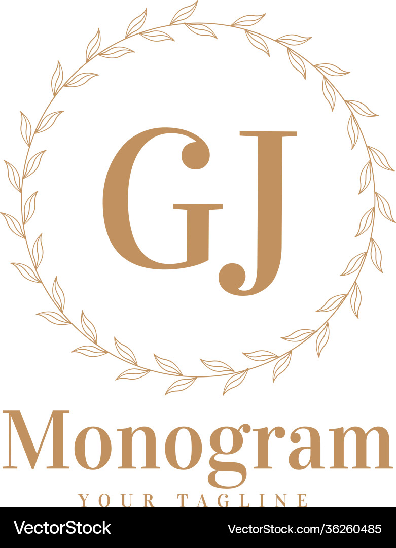 Gj initial a logo design with feminine style Vector Image