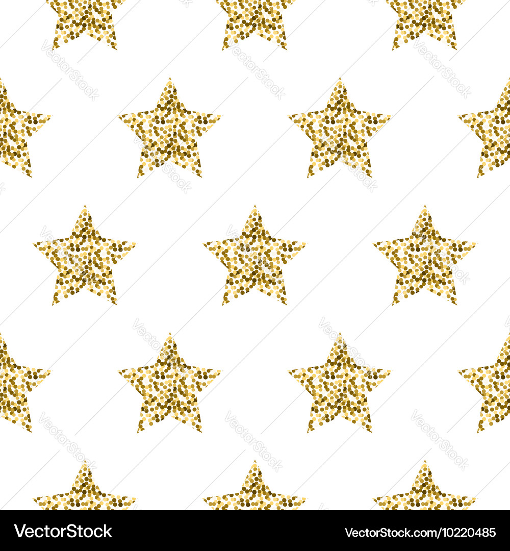 Gold foil shimmer glitter star seamless pattern Vector Image