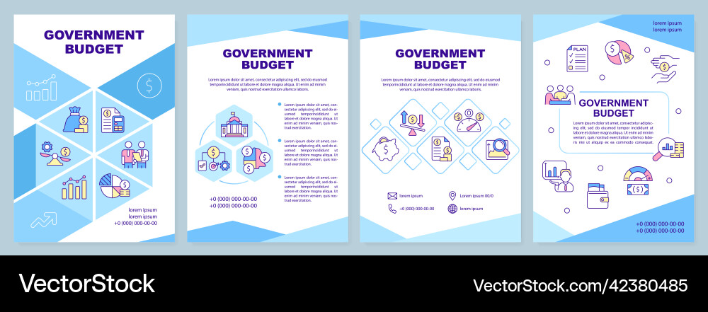 Government budget brochure template Royalty Free Vector