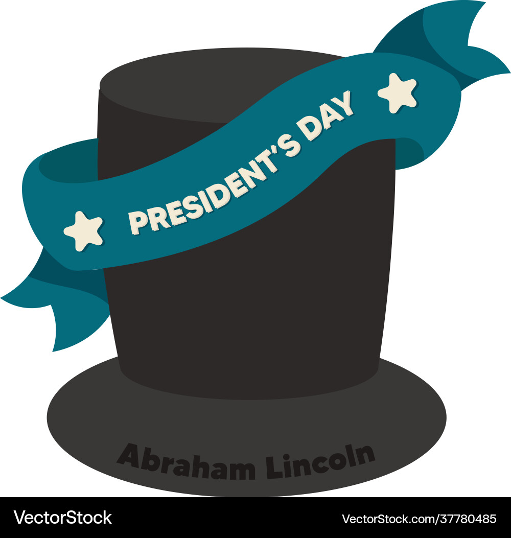 Isolated black hat presidents day Royalty Free Vector Image