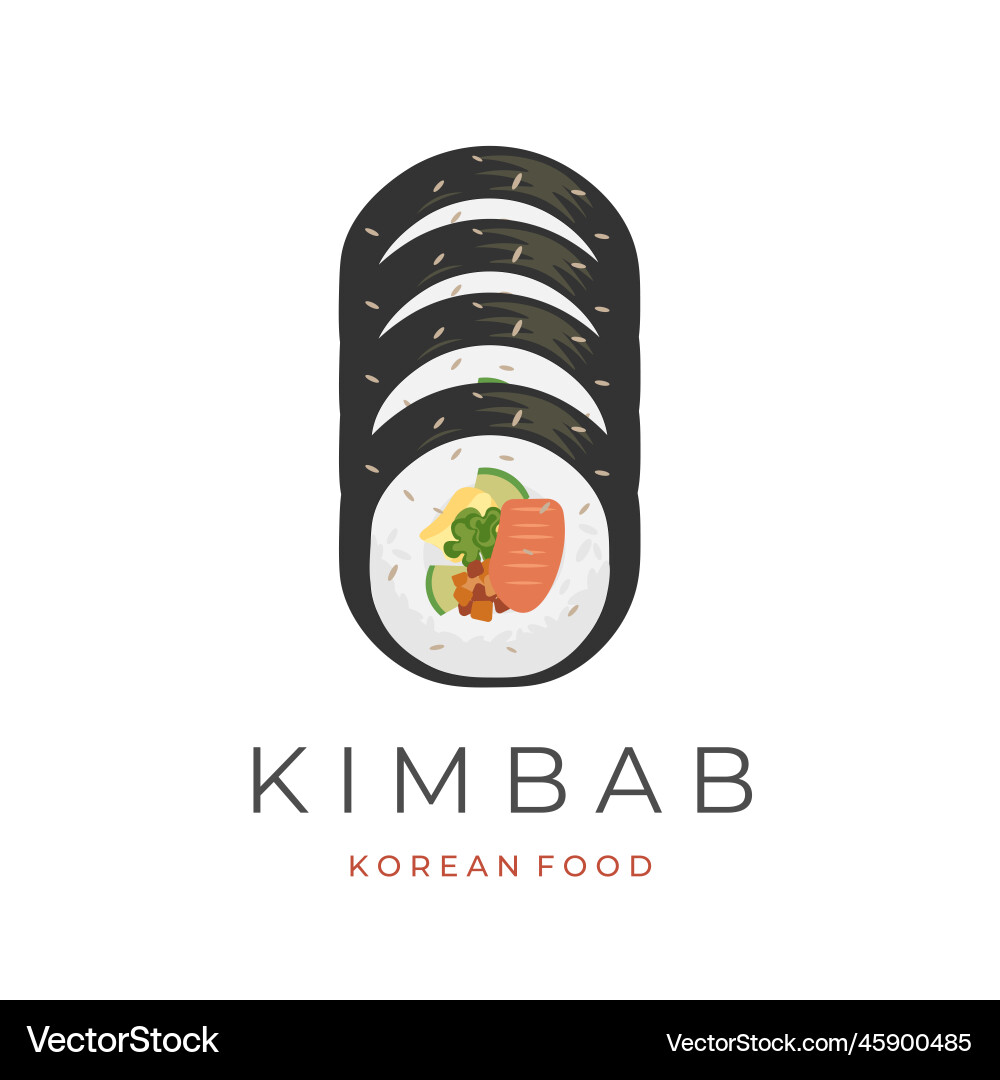 Korean gimbab nori rice roll Royalty Free Vector Image