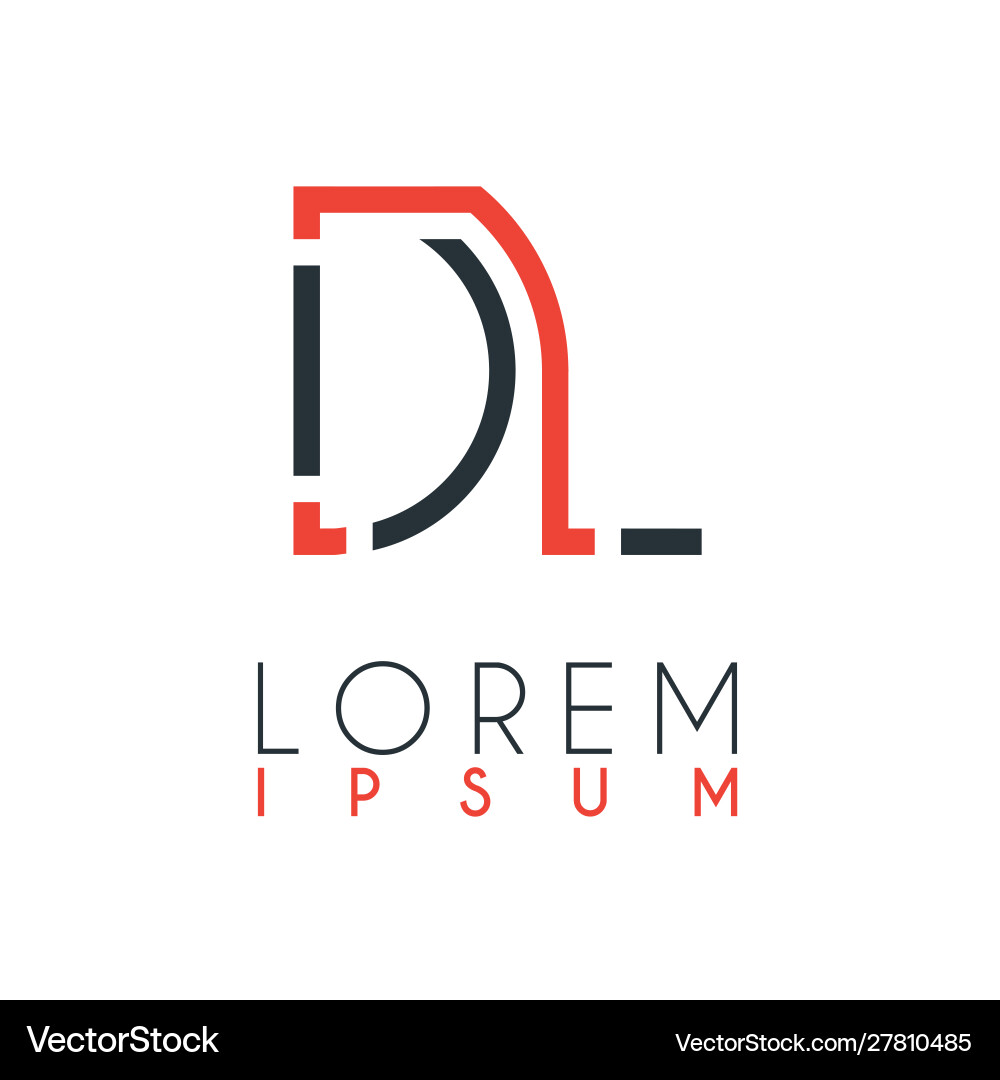 Logo between letter d and l or dl Royalty Free Vector Image