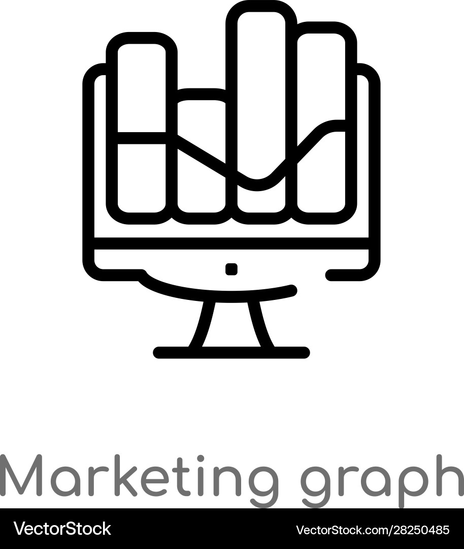 Outline marketing graph icon isolated black Vector Image