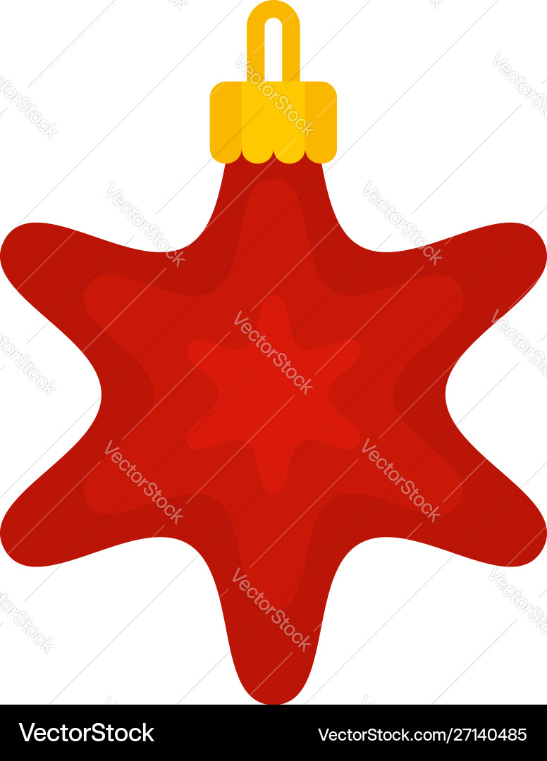 Red star xmas toy icon flat style Royalty Free Vector Image