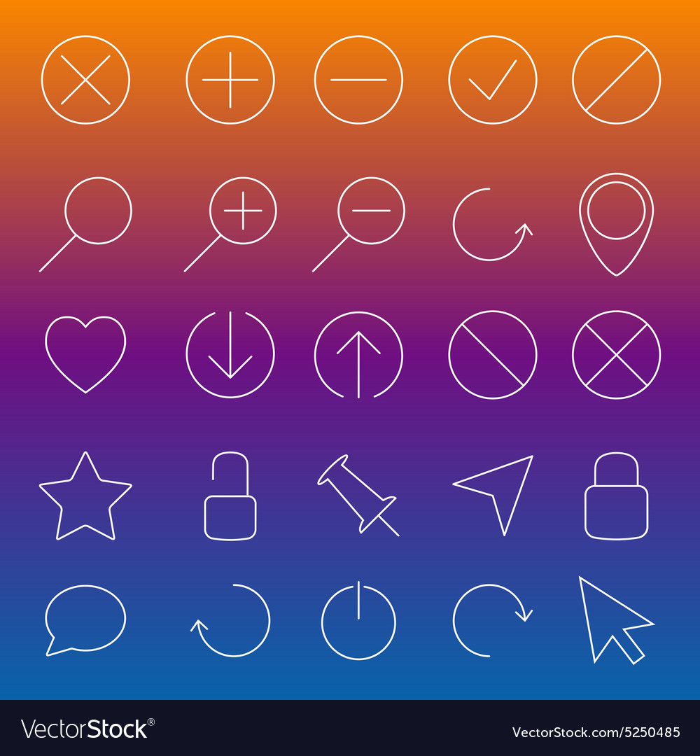 Set of linear web icons Royalty Free Vector Image