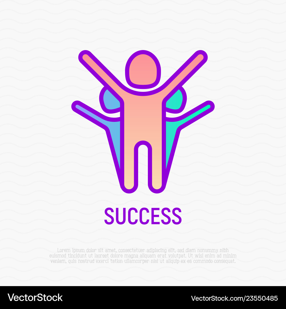 Winner with raised hands among rivals Royalty Free Vector
