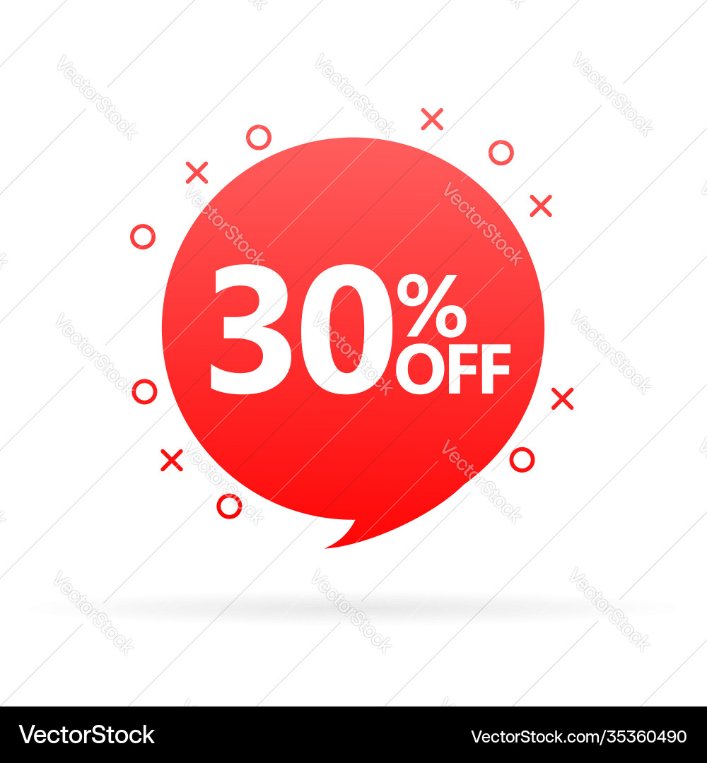 30 off discount offer price Royalty Free Vector Image