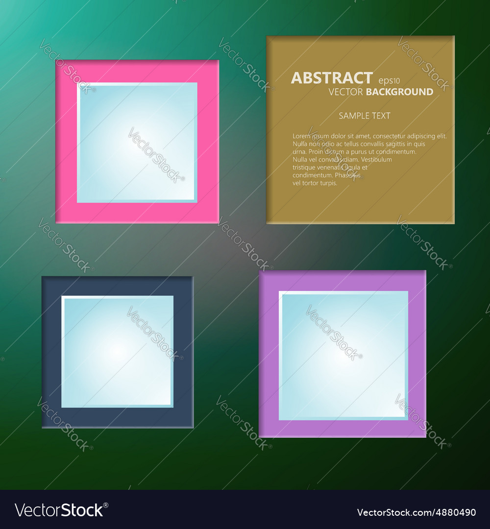 Abstract background of color boxes template Vector Image