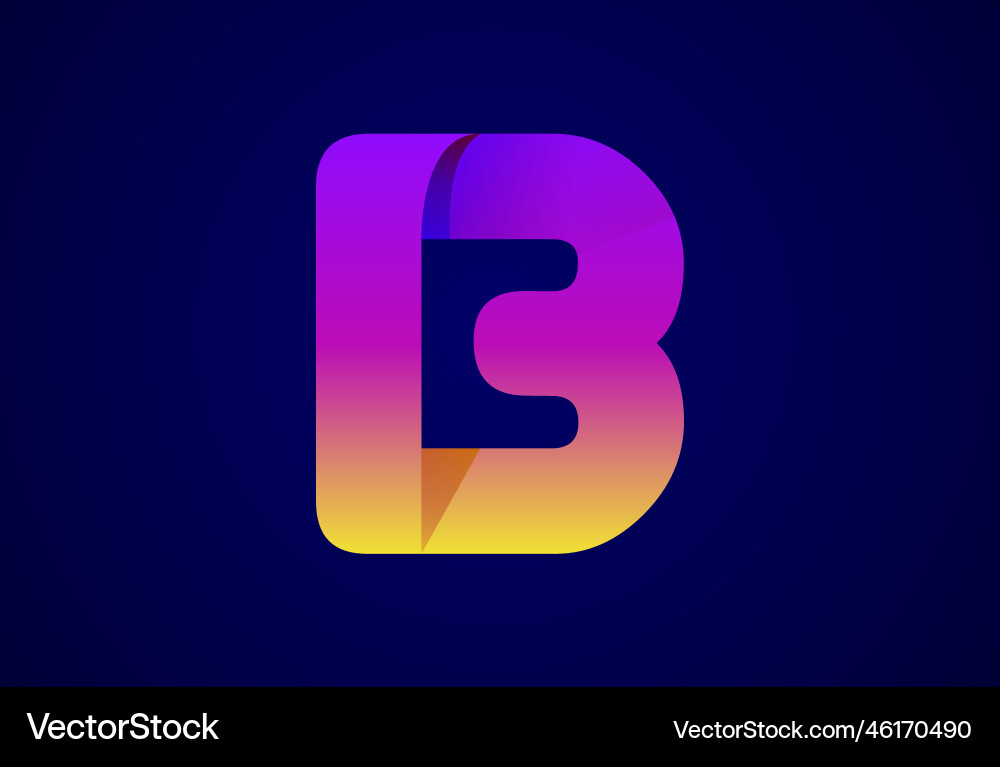 Abstract origami letter b logo design template Vector Image