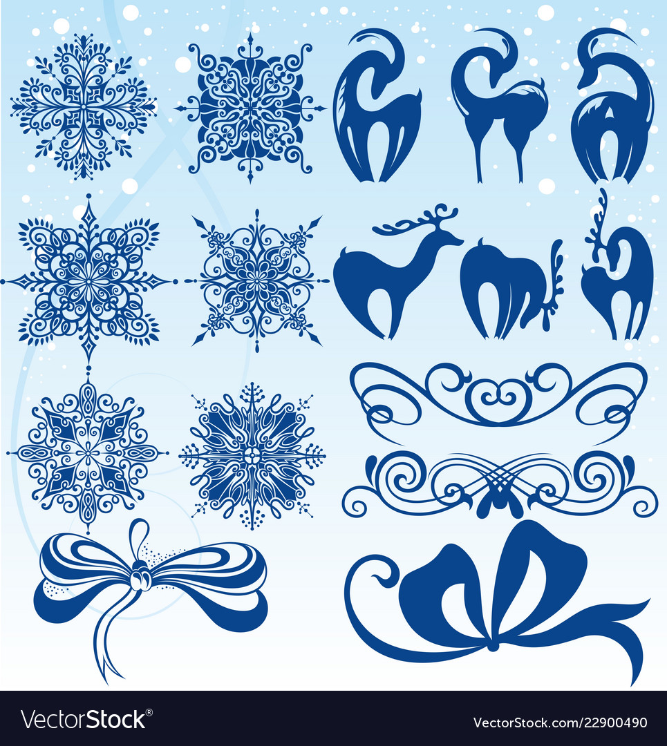 Christmas set Royalty Free Vector Image - VectorStock