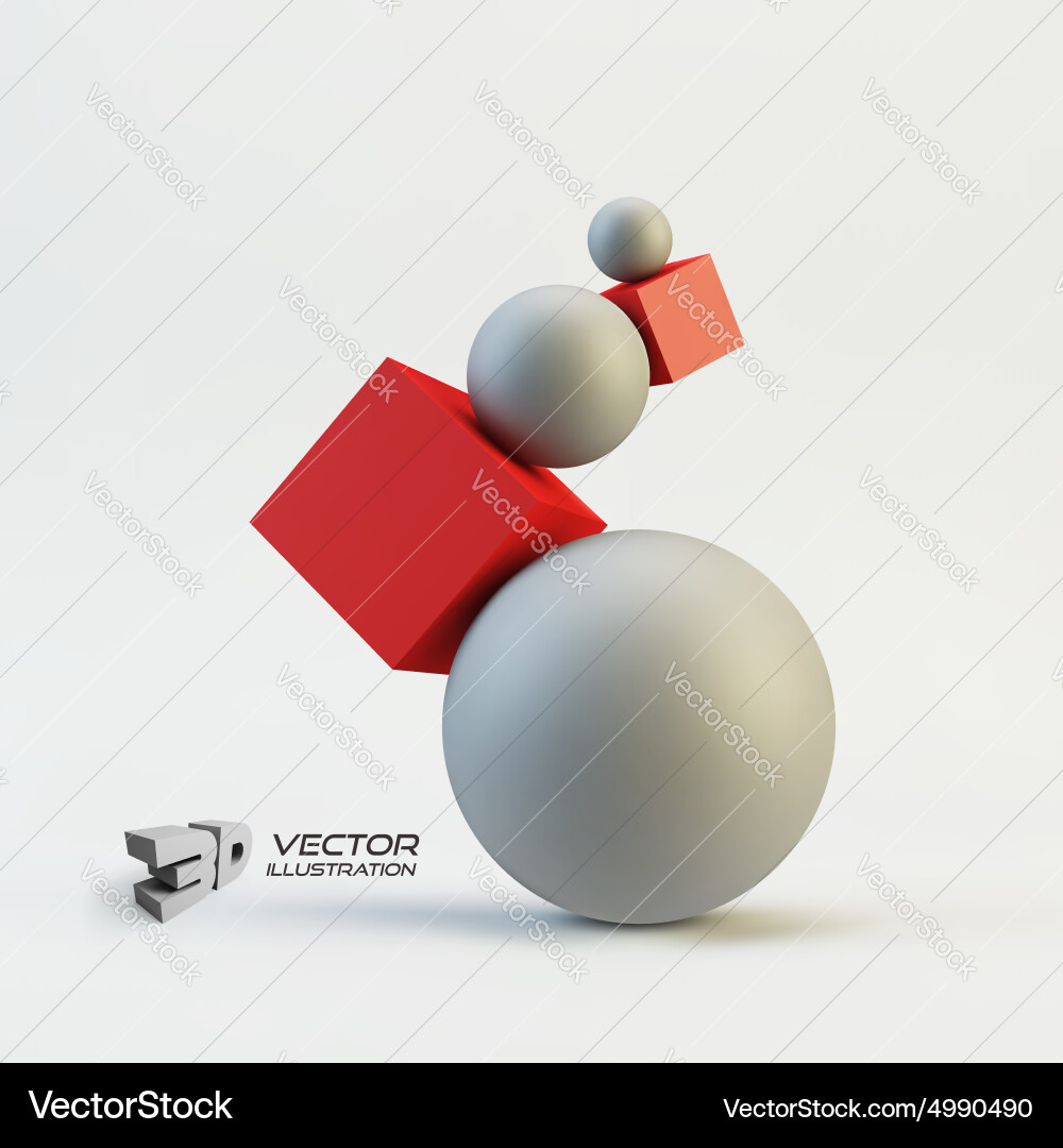 Composition of 3d geometric shapes Royalty Free Vector Image