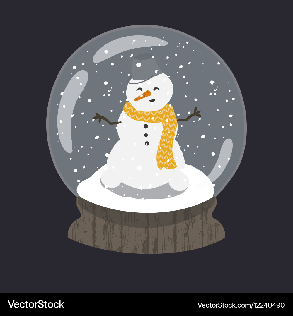 Decorative of handdrawn snow globe Royalty Free Vector Image